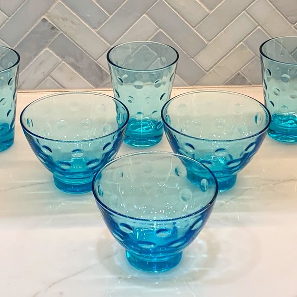 Hazel-Atlas | Dining | Vintage Hazel Atlas Capri Blue Dot Glassware ...
